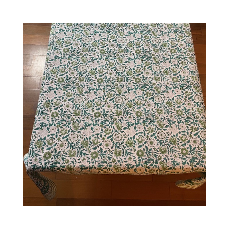 Nappe Anouk Block print , décor rectangulaire placé 100% coton.